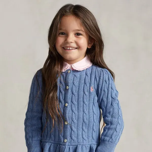 トップス tulle peplum polo knit cardigan Cable-Knit Cotton Peplum Cardigan | Ralph Lauren